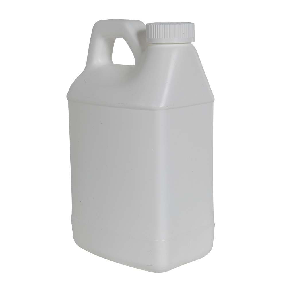 64 oz. White HDPE F-Style Jug with 38/400 White Polypropylene Ribbed ...