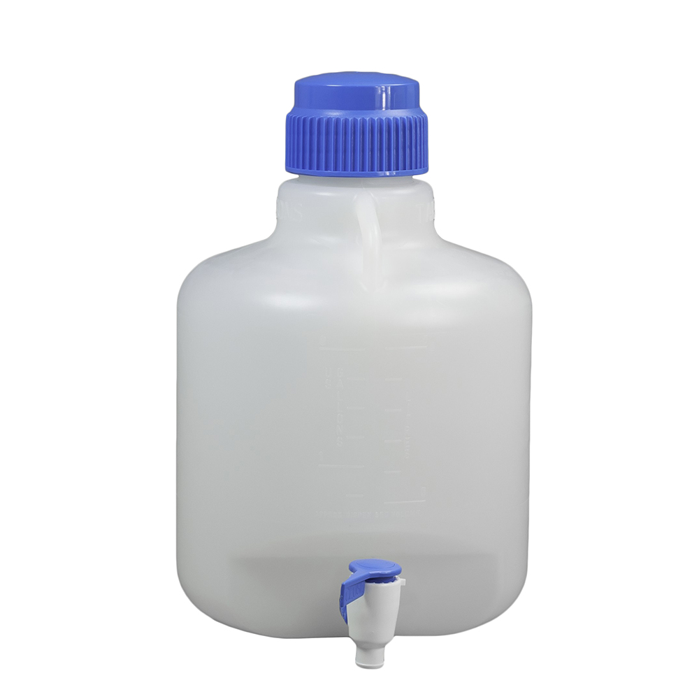 2-1/2 Gallon (10 Liter) Natural Polypropylene Autoclavable Round Carboy with Blue Screw Cap ...