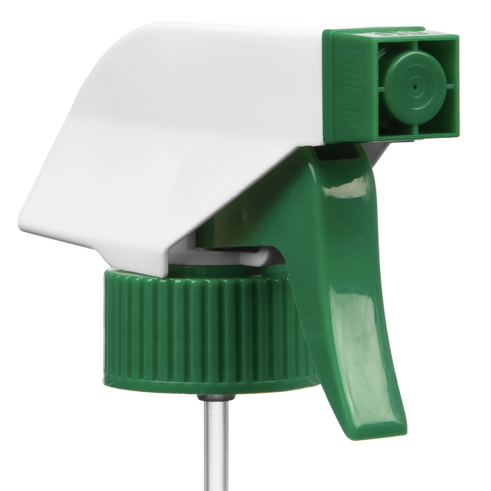 28/400 White/Green Trigger Sprayer with 9-1/4" Dip Tube | U.S. Plastic ...