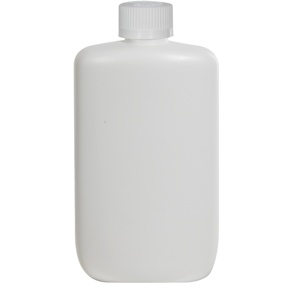 8 oz. White HDPE Oval Bottle with 24/410 White Polypropylene Ribbed CRC Cap with F217 Liner | U ...