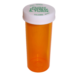 16 Dram Green Vial with Push & Turn White Ribbed CRC Cap | U.S. Plastic ...