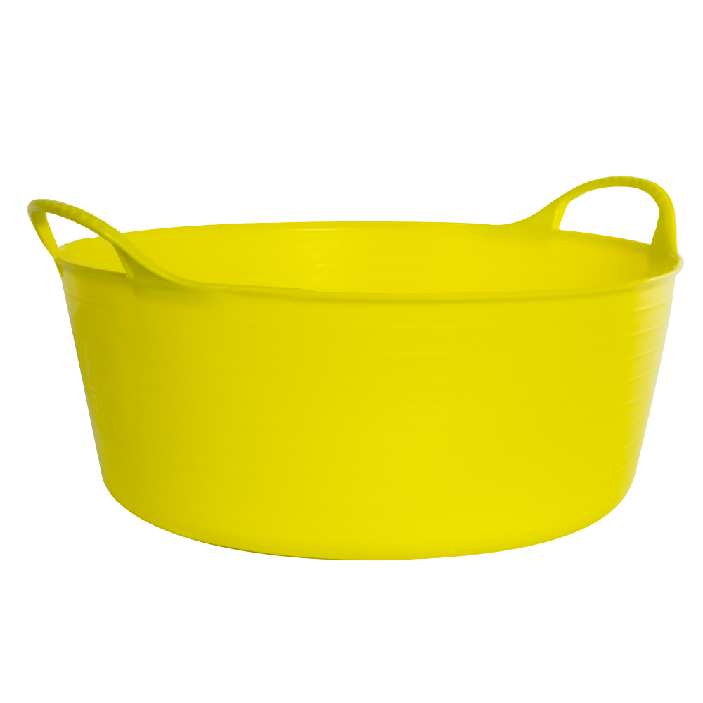 3.9 Gallon Yellow Recycled Flexible Small Shallow Tub | U.S. Plastic Corp.