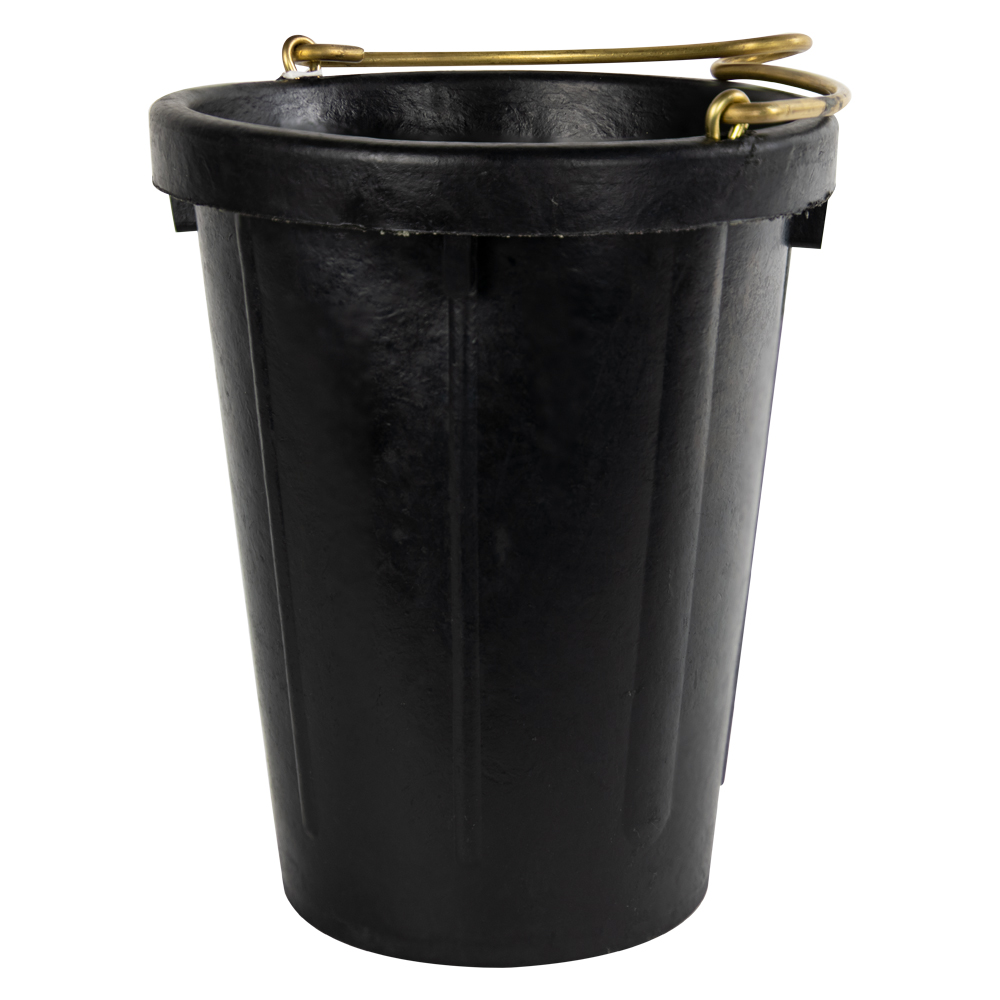 10 Quart Heavy Duty Neoprene Rubber Tall Pail with Brass Handle | U.S ...