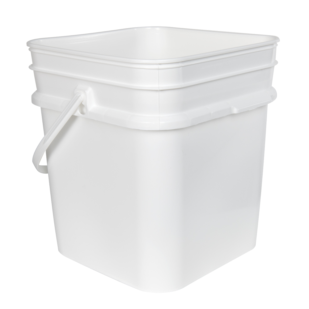 3.25 Gallon (12 Liter) 30 Series White HDPE Square Pail with Handle | U ...