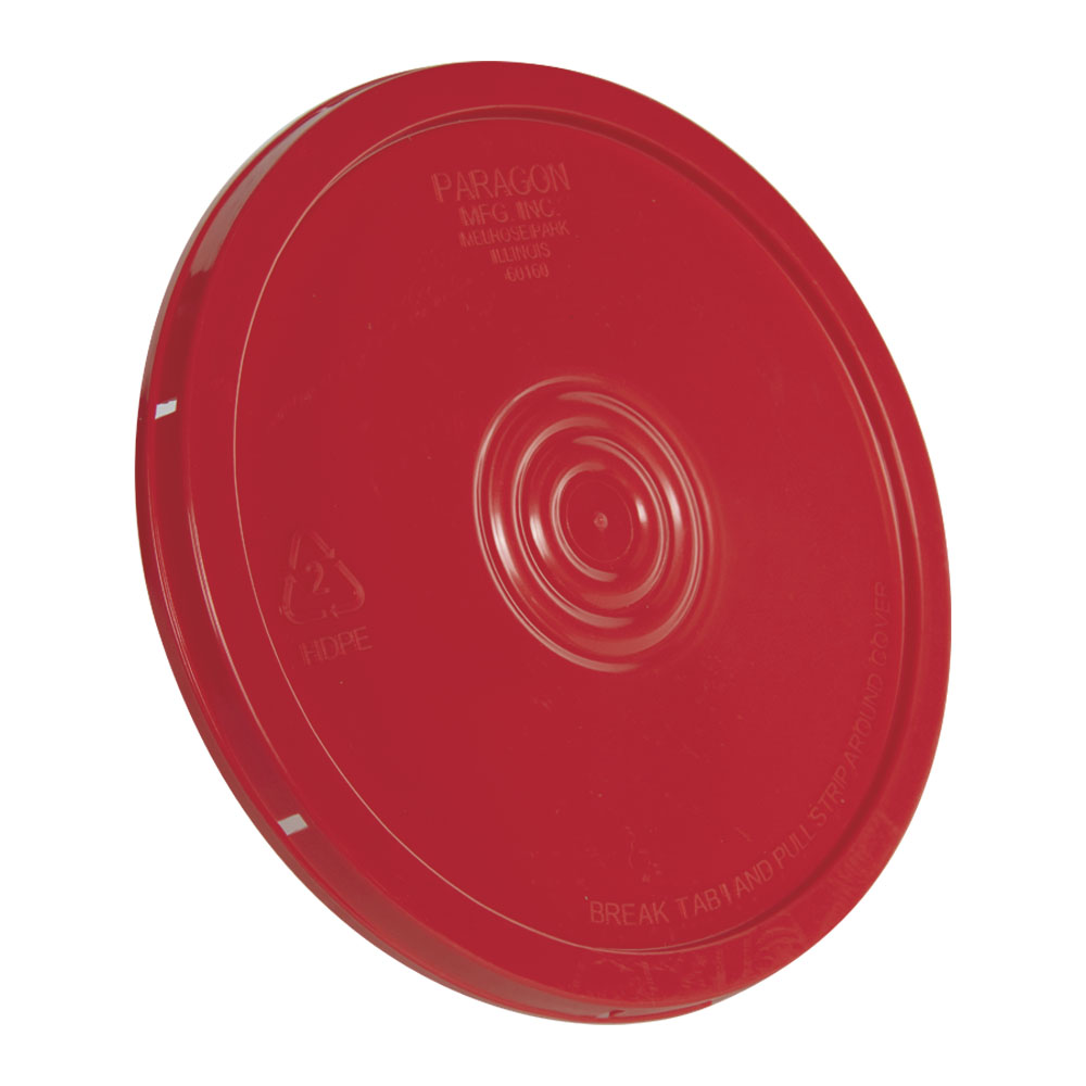 Red Tear Tab Bucket Lid for 4 Gallon Buckets | U.S. Plastic Corp.