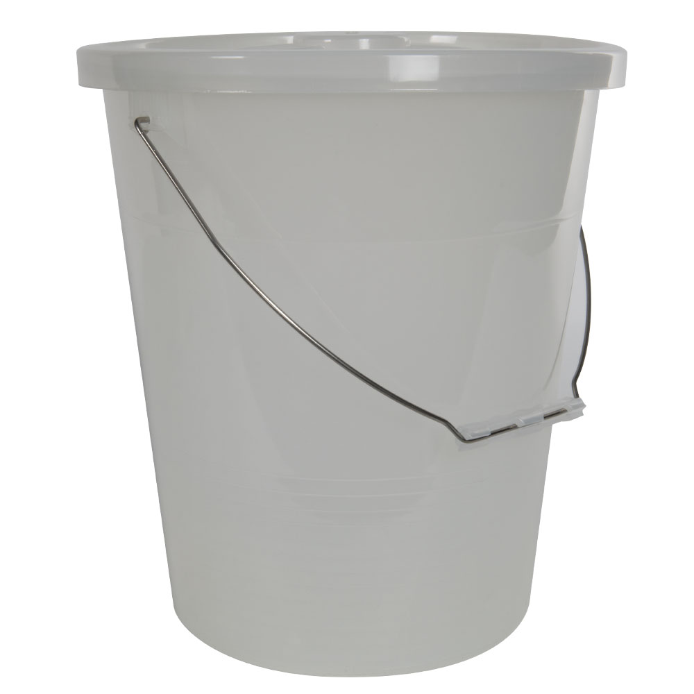 14 Quart Natural Polypropylene Pail with Handle & Lid | U.S. Plastic Corp.