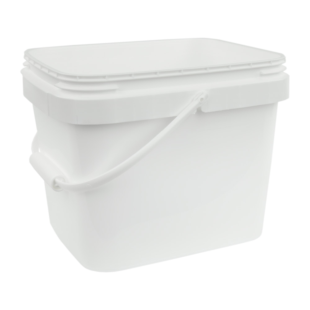 3 Gallon White EZ Stor Pail with Handle | U.S. Plastic Corp.