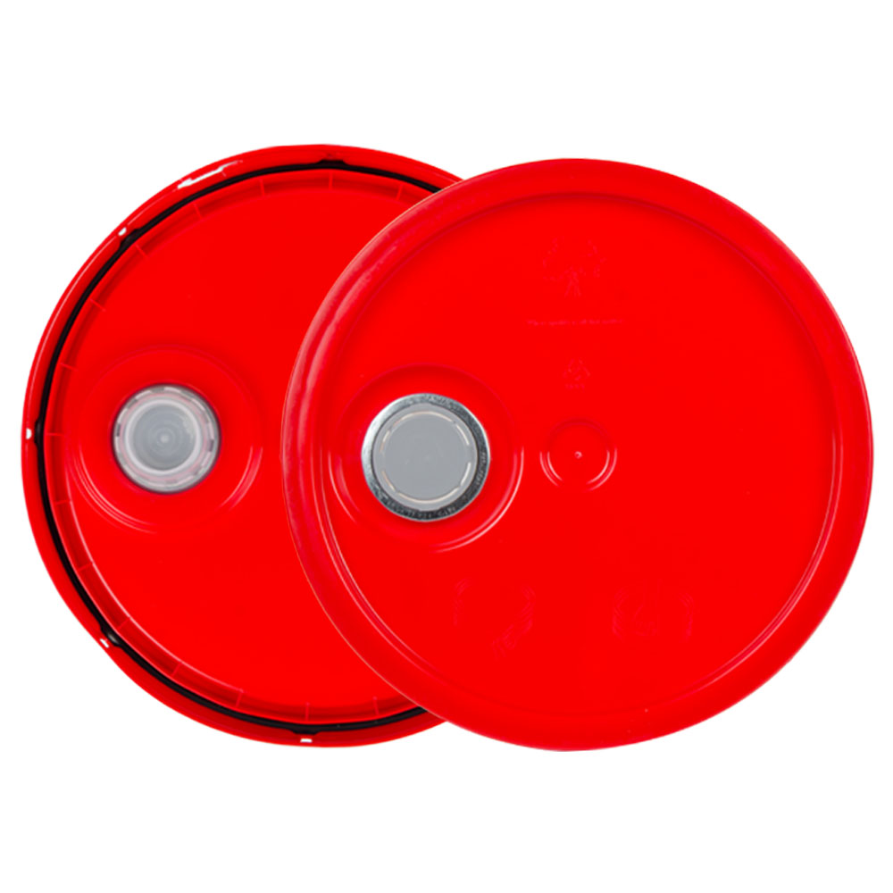 3-1/2 to 5-1/4 Gallon Red HDPE Economy Round Bucket Lid with Pour Spout ...
