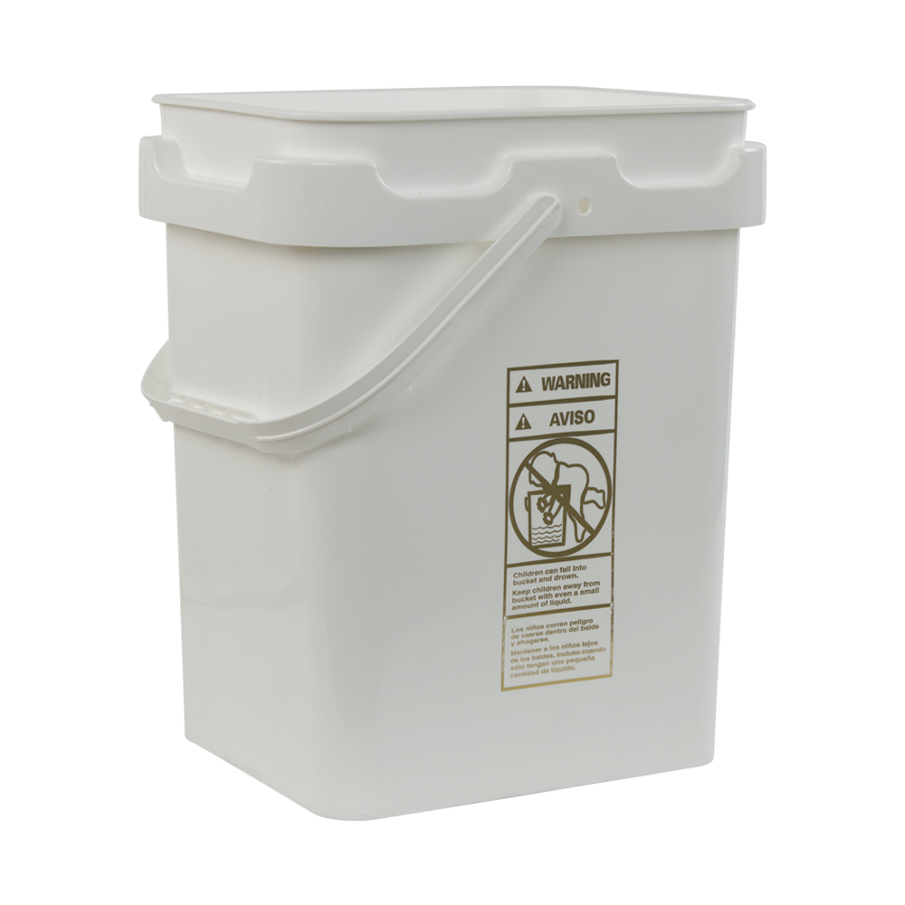 5 Gallon Super Kube White Pail with Handle | U.S. Plastic Corp.