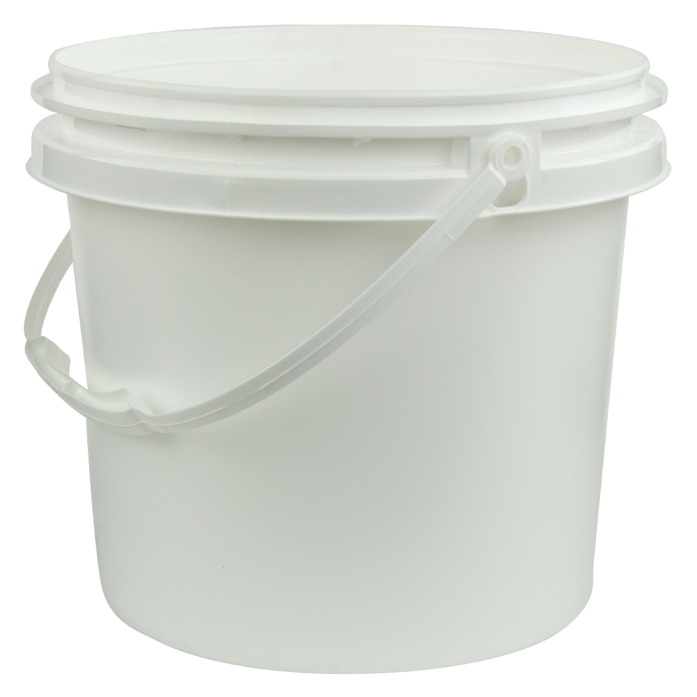 3 Gallon/11 Liter White Polypropylene Bucket with Handle | U.S. Plastic ...