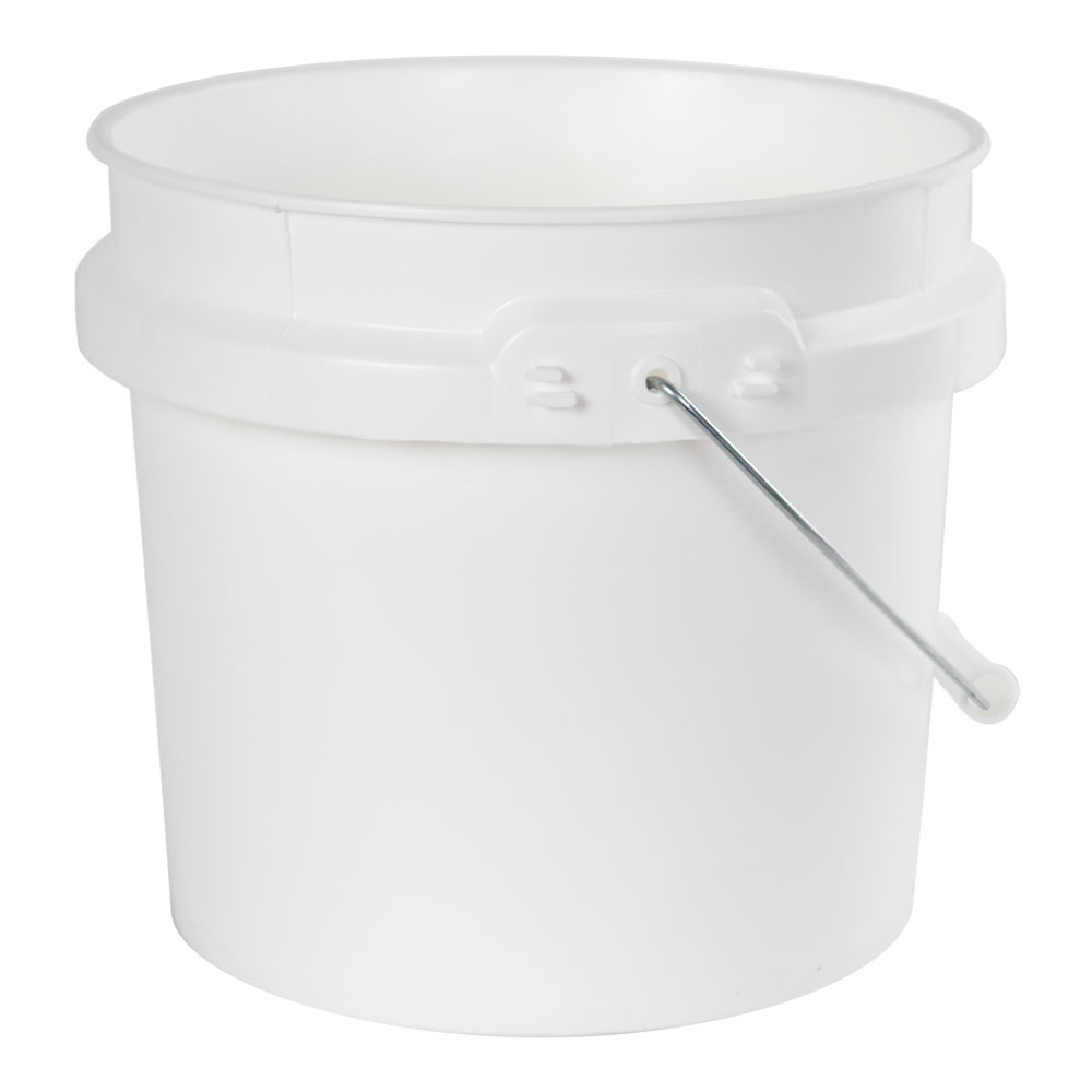 1 Gallon White HDPE Pail with Handle | U.S. Plastic Corp.