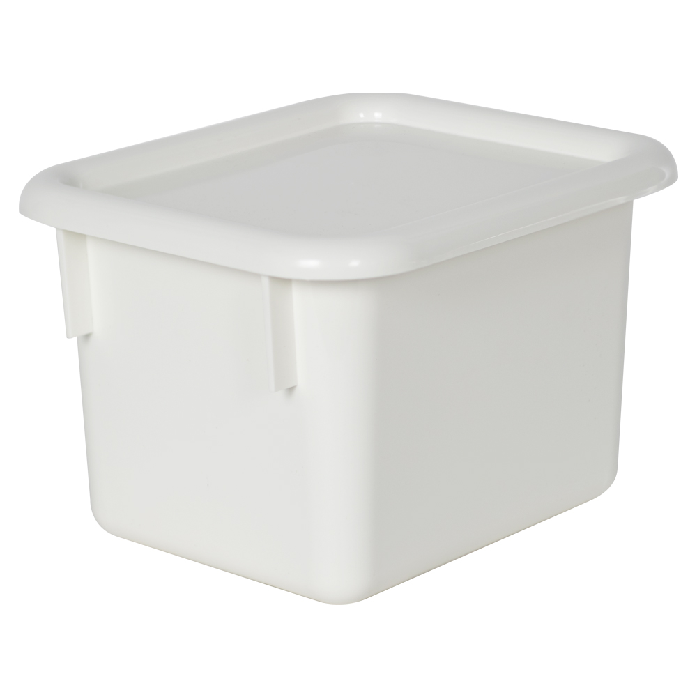 White Half Stowaway® Box with Lid - 6-3/5" L x 8" W x 5-1/2" Hgt. | U.S ...