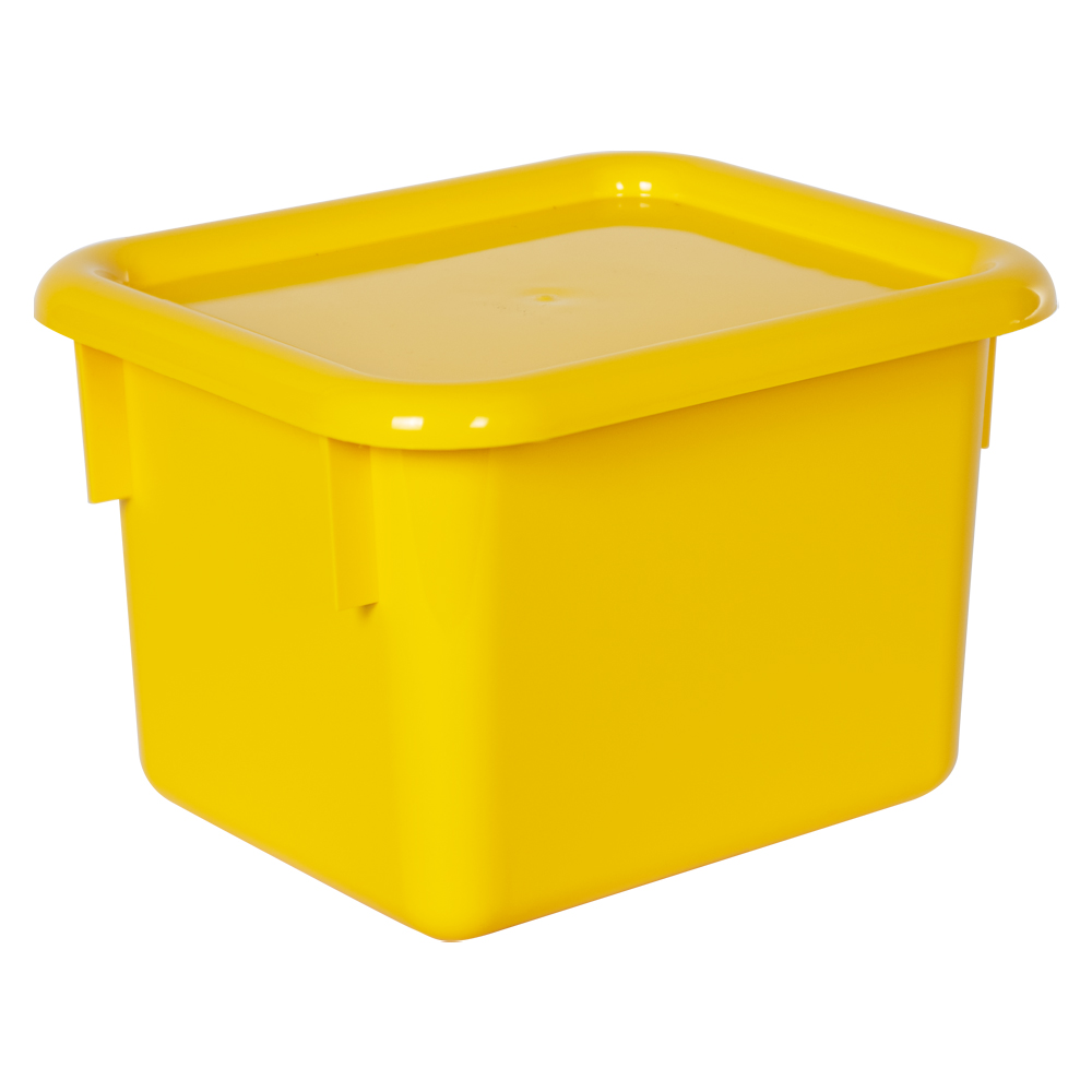 Yellow Half Stowaway® Box with Lid - 6-3/5" L x 8" W x 5-1/2" Hgt. | U ...