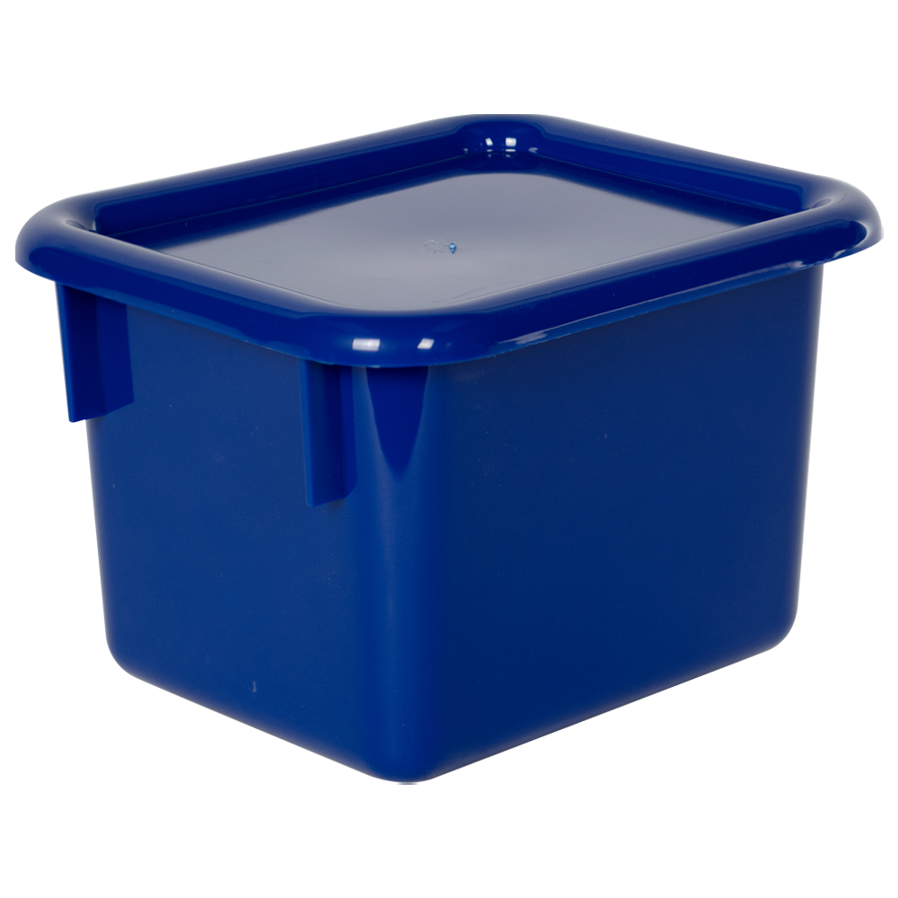 Blue Half Stowaway® Box with Lid - 6-3/5" L x 8" W x 5-1/2" Hgt. | U.S ...