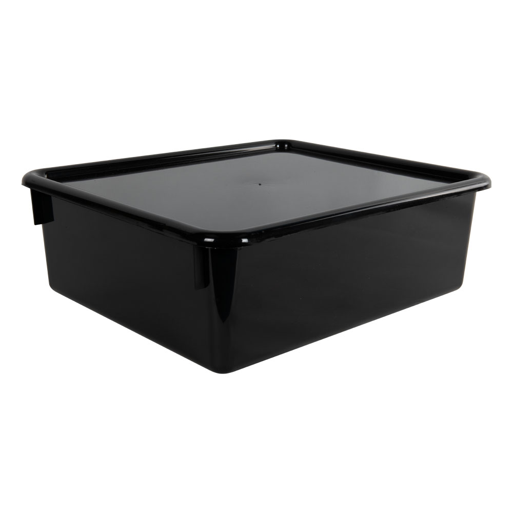Black Double Stowaway® Box with Lid - 13-1/2" L x 16" W x 5-1/2" Hgt ...