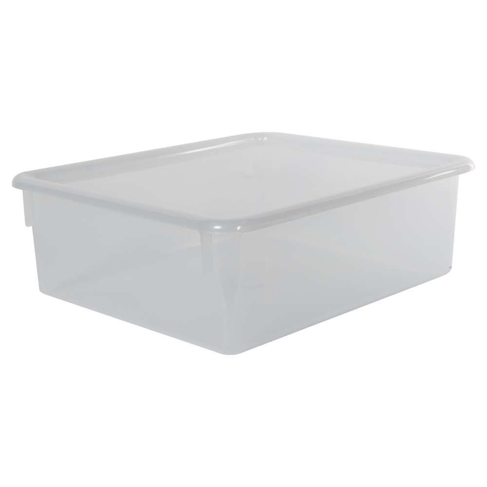 Clear Double Stowaway® Box with Lid - 13-1/2" L x 16" W x 5-1/2" Hgt ...