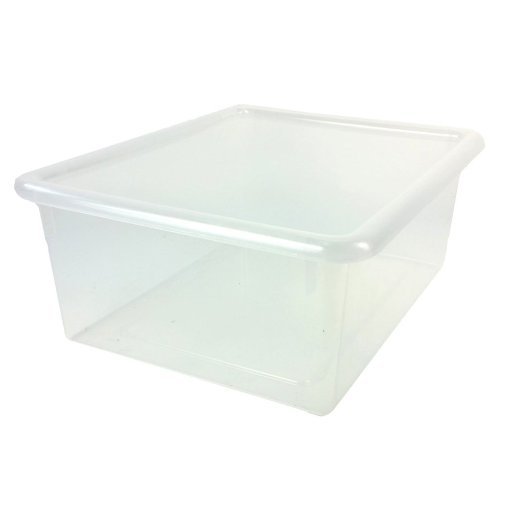 Clear Stowaway® Letter Box with Lid - 13-1/2" L x 10-1/2" W x 6" Hgt ...