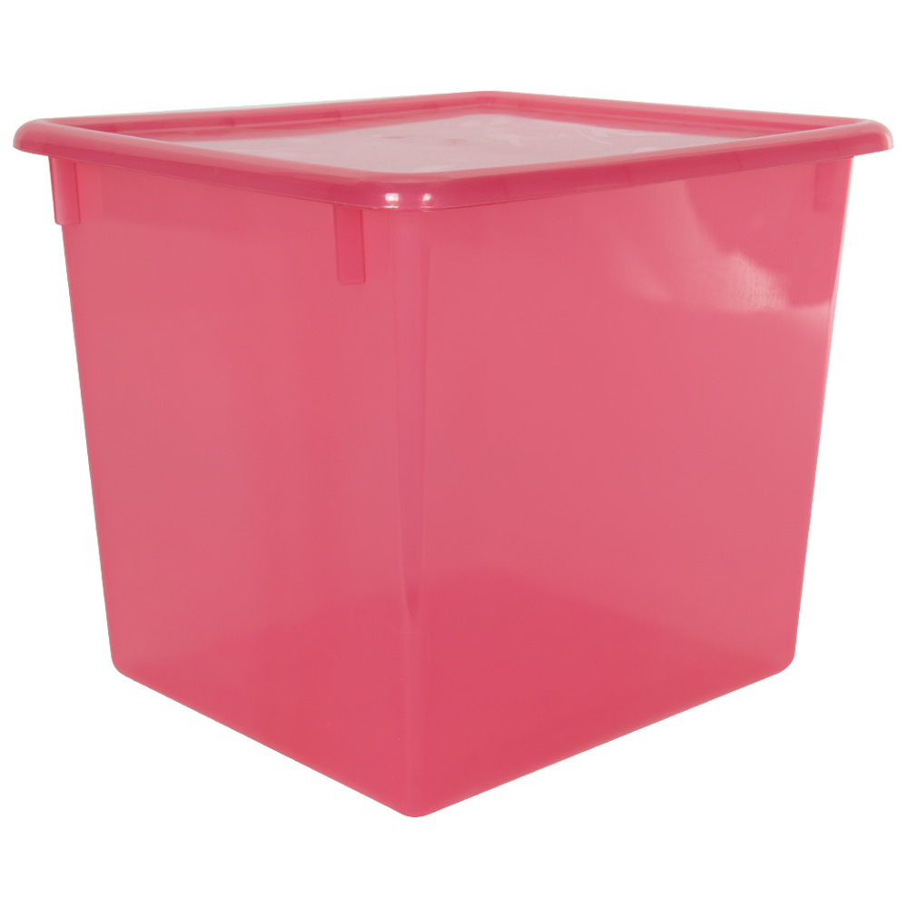 Strawberry Large Stowaway® Shelf Box with Lid - 12" L x 11" W x 10-1/4 ...