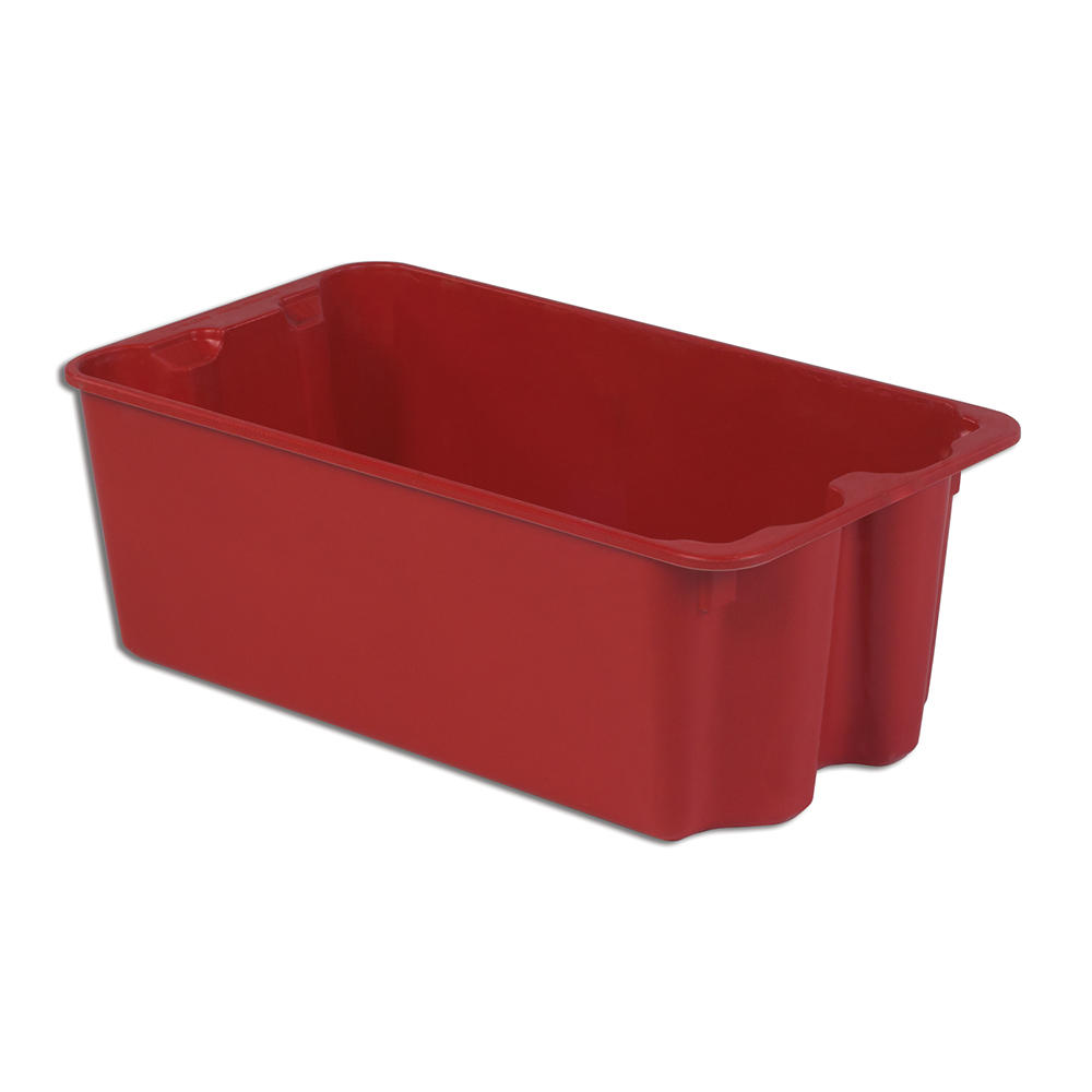 27" L x 16" W x 11" Hgt. Red Nest & Stack Box | U.S. Plastic Corp.
