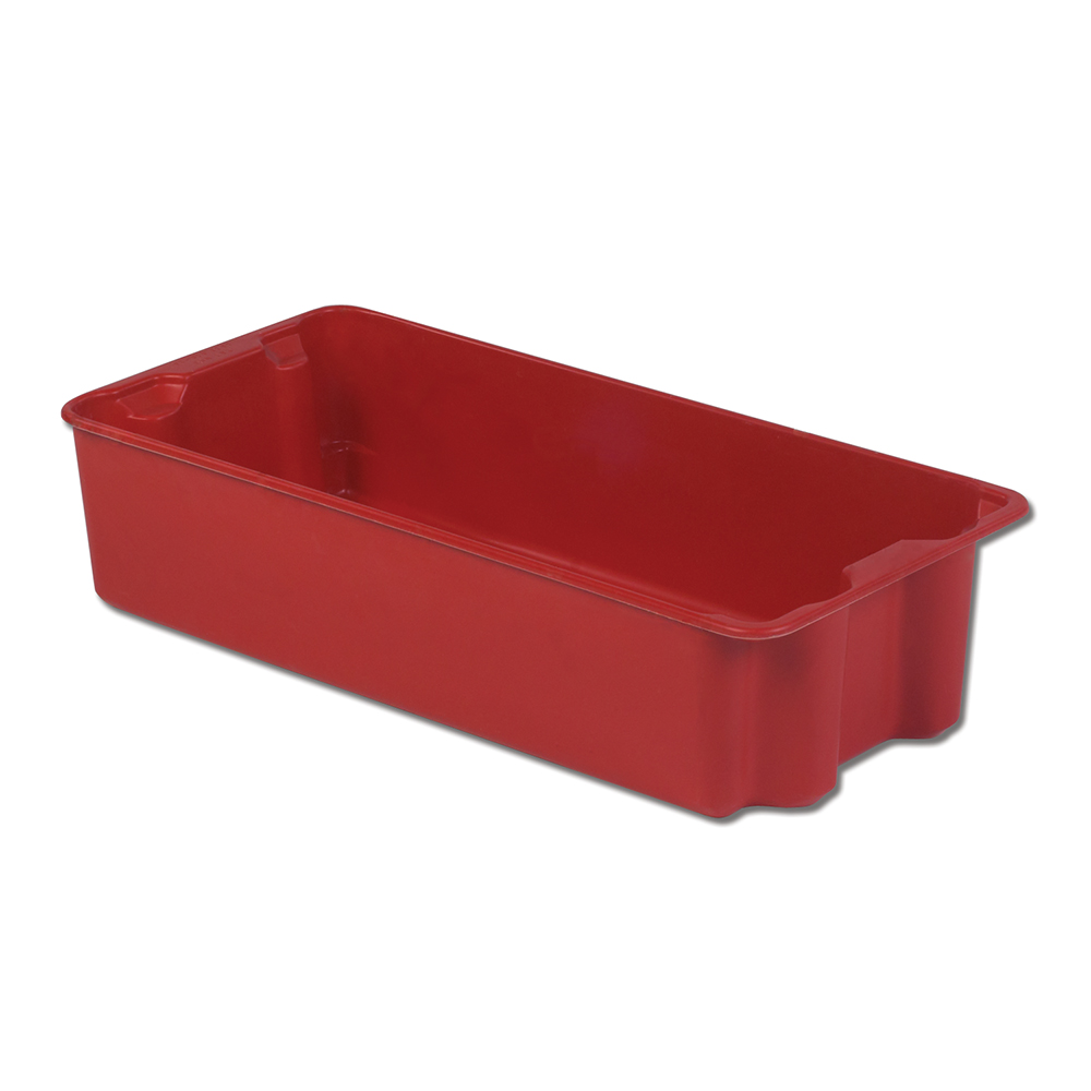27" L x 13" W x 7" Hgt. Red Nest & Stack Box | U.S. Plastic Corp.