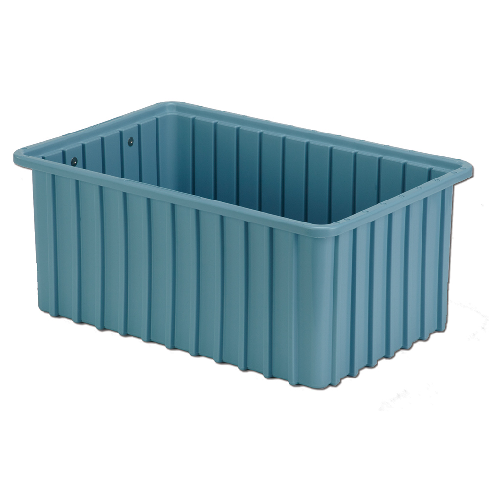 16-1/2" L x 10-7/8" W x 7" Hgt. Light Blue Divider Box | U.S. Plastic Corp.