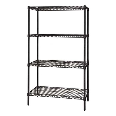 Quantum® Black Wire Shelving Units | U.S. Plastic Corp.