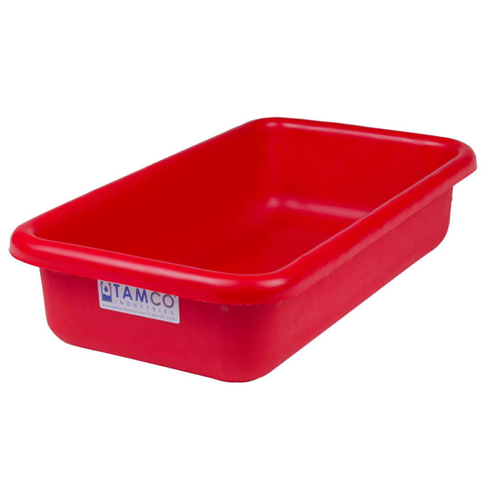 18" L x 10" W x 4" Hgt. Red Polyethylene Tamco® Tote Pan | U.S. Plastic ...