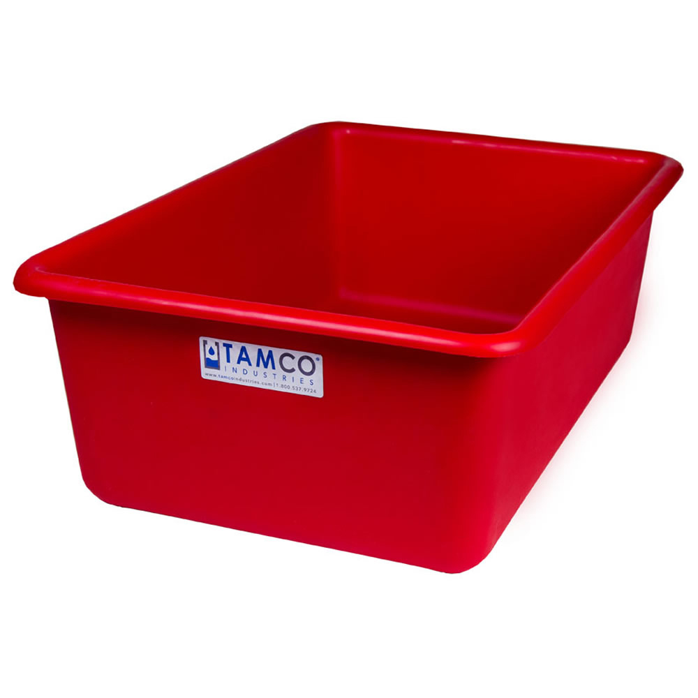 24" L x 16" W x 8" Hgt. Red Polyethylene Tamco® Tote Pan | U.S. Plastic ...