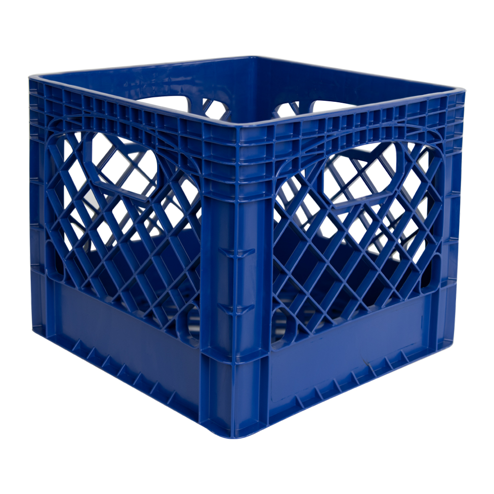 Blue Vented Dairy Crate - 13.1” L x 13.1” W x 11” Hgt. | U.S. Plastic Corp.