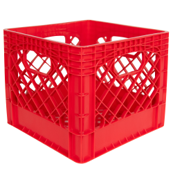 Orange Vented Dairy Crate - 13.1" L x 13.1" W x 11" Hgt. | U.S. Plastic ...