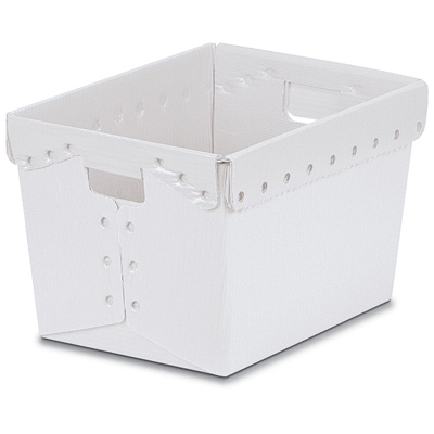Natural Corrugated Plastic Nesting Tote - 18-1/4" L x 12-3/4" W x 11-1/ ...