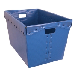 Natural Corrugated Plastic Nesting Tote - 18-1/4" L x 12-3/4" W x 11-1/ ...