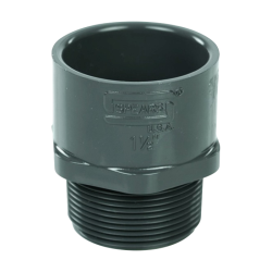 6" Schedule 80 Gray PVC MIPT x Socket Male Adapter | U.S. Plastic Corp.