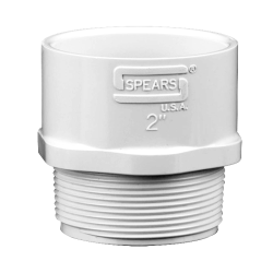 1/2" Schedule 40 Gray PVC MIPT x Socket Male Adapter | U.S. Plastic Corp.