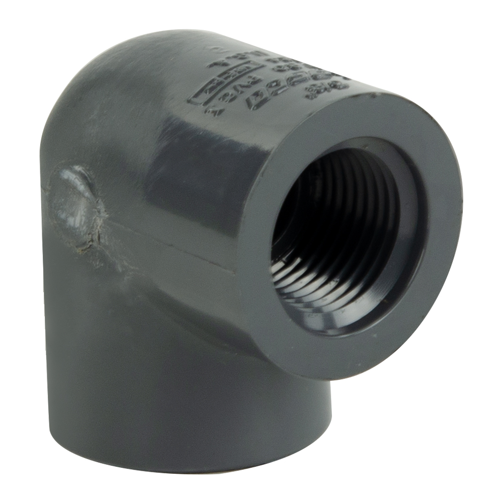 3/8" Schedule 80 Gray PVC Threaded 90° Elbow | U.S. Plastic Corp.
