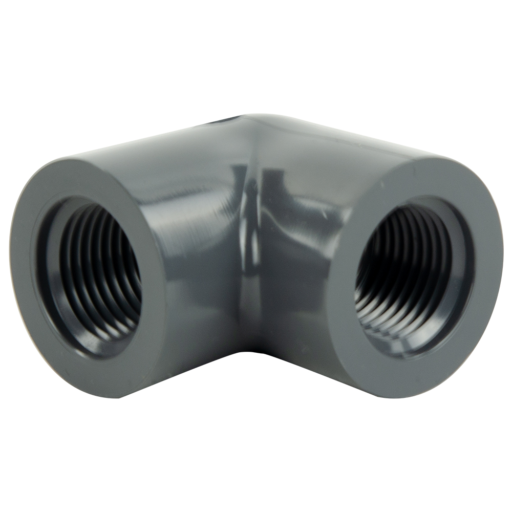 1/2" Schedule 80 Gray PVC Threaded 90° Elbow | U.S. Plastic Corp.