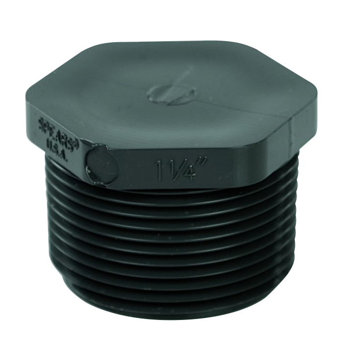 1-1/4" Schedule 80 Gray PVC Threaded Plug | U.S. Plastic Corp.