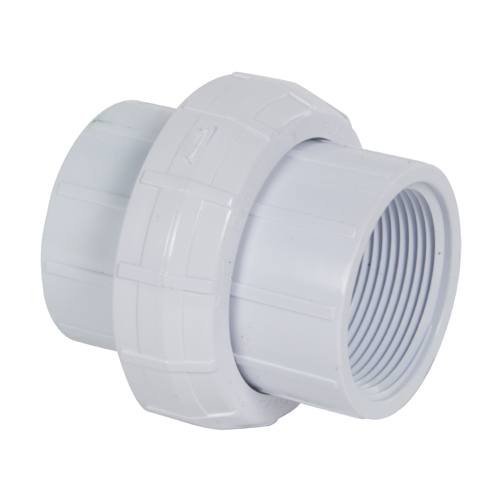 1-1/2" Schedule 40 White PVC Threaded Union | U.S. Plastic Corp.