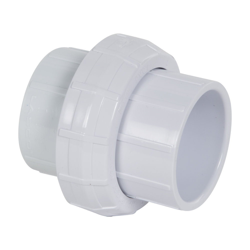 1-1/2" Schedule 40 White PVC Socket Union | U.S. Plastic Corp.