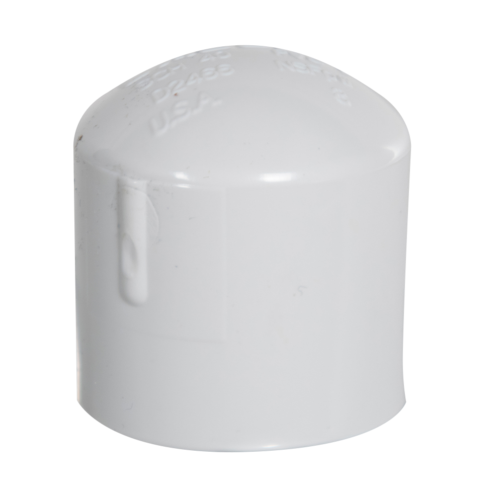 1" Schedule 40 White PVC Socket Cap | U.S. Plastic Corp.