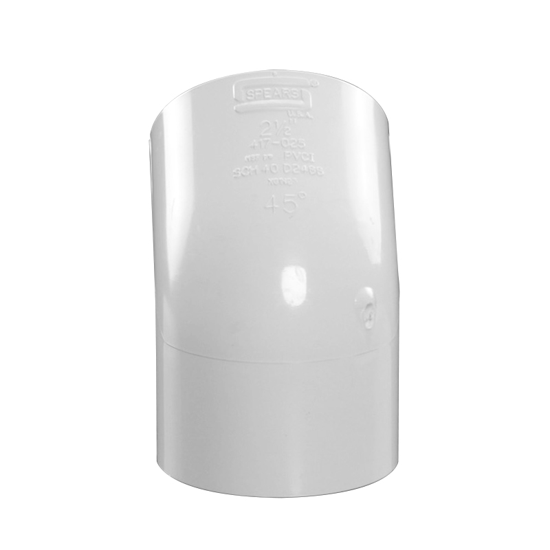 2-1/2" Schedule 40 White PVC Socket 45° Elbow | U.S. Plastic Corp.