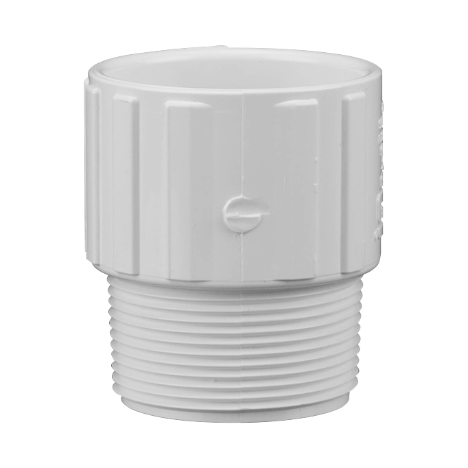 2-1/2" Schedule 40 White PVC MIPT x Socket Male Adapter | U.S. Plastic ...
