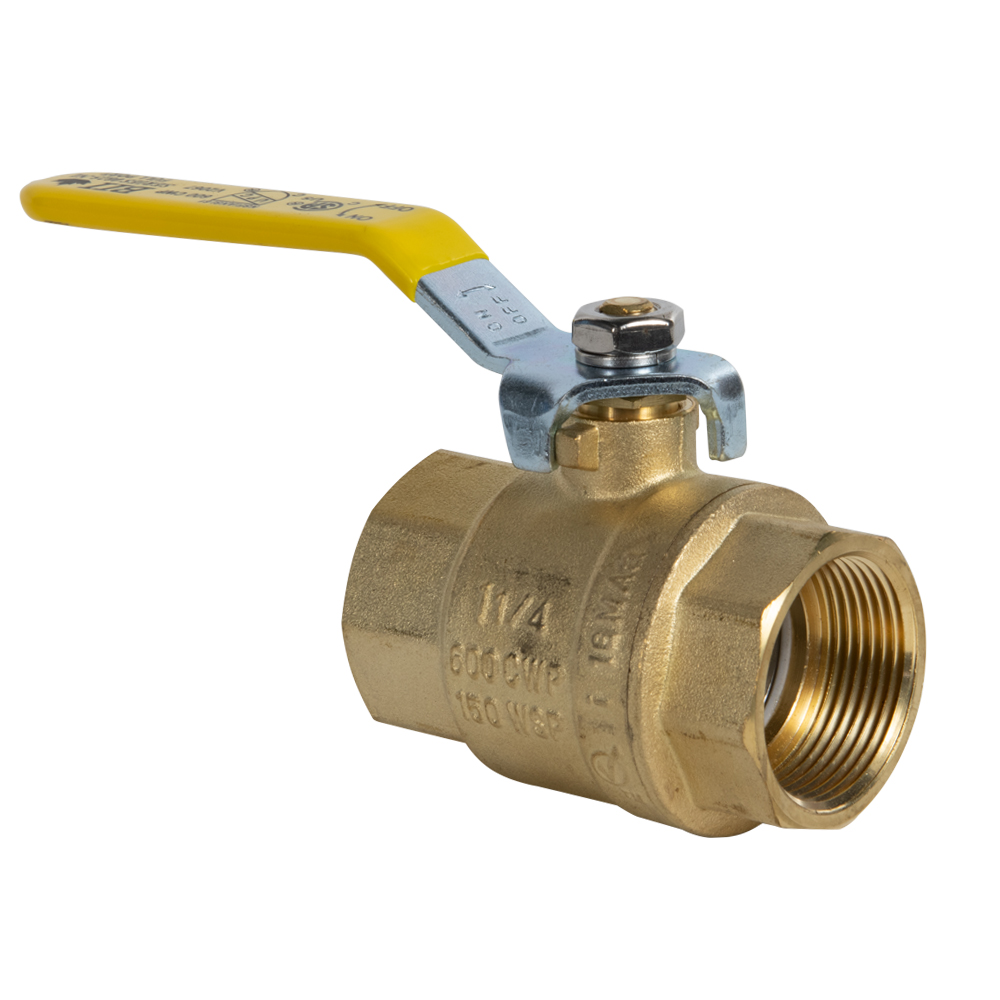 1-1/4" FNPT Brass Full Port Ball Valve | U.S. Plastic Corp.