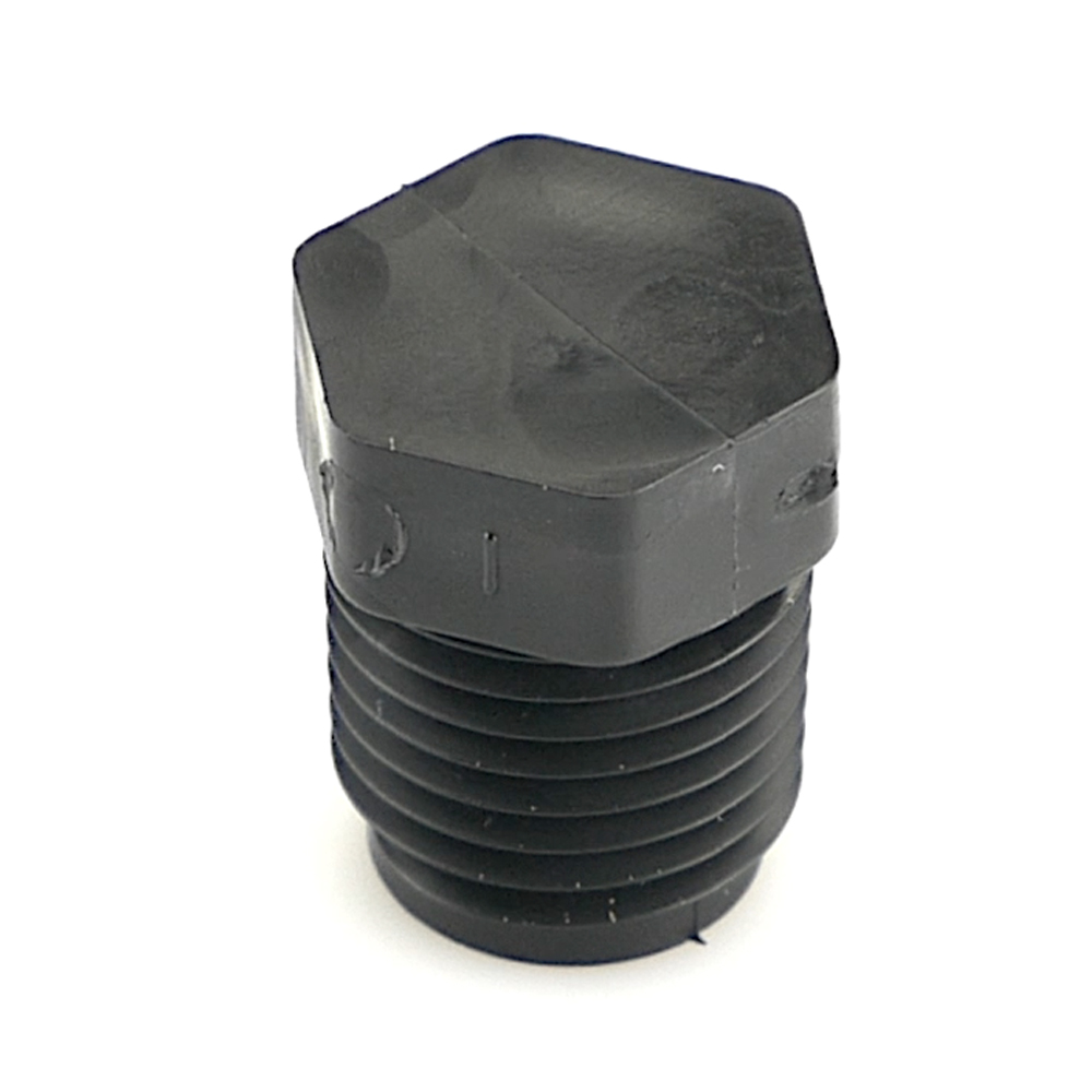 1/4" NPT Black HDPE Plug | U.S. Plastic Corp.