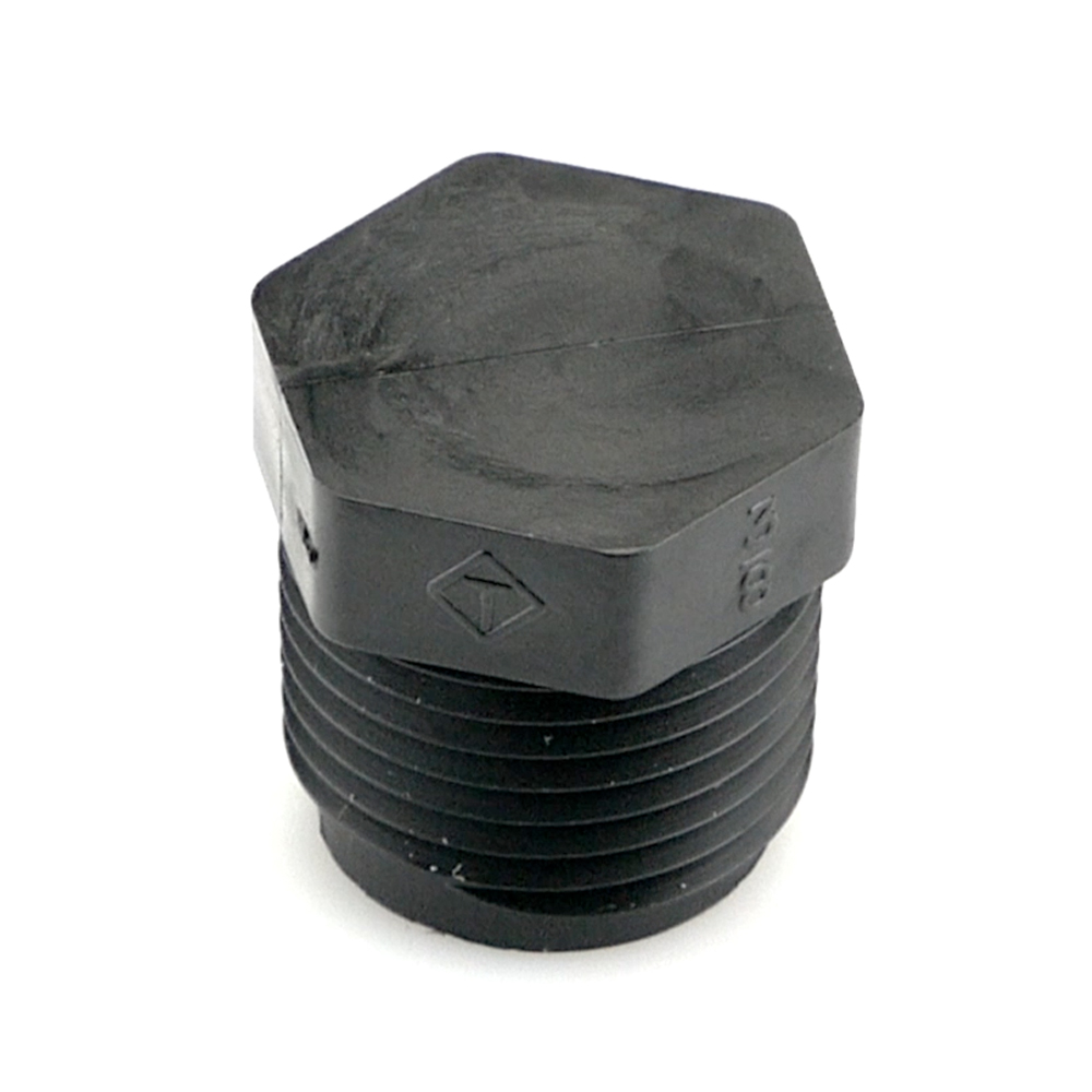 3/8" NPT Black HDPE Plug | U.S. Plastic Corp.