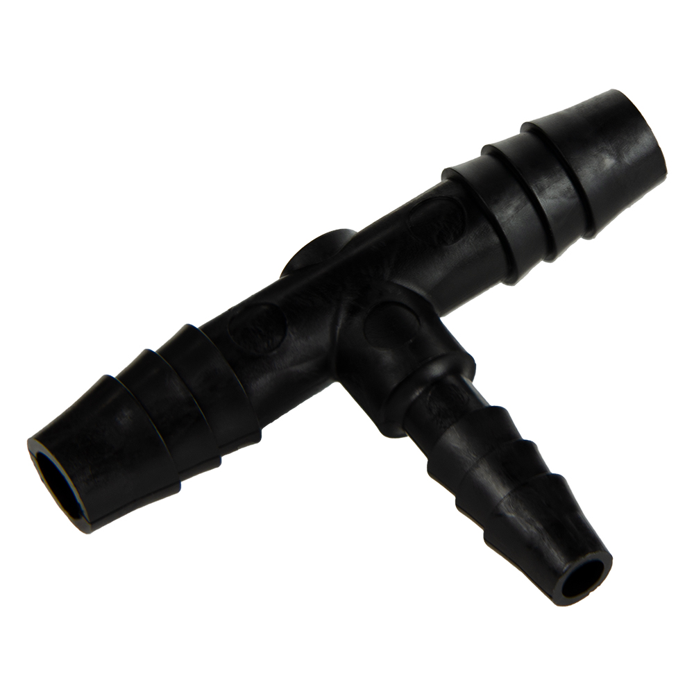1/4" x 3/8" x 3/8" Hose ID Black HDPE Tee | U.S. Plastic Corp.