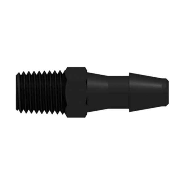 3/16" Tube ID x 1/16" NPT Black Nylon Threaded Adapter | U.S. Plastic Corp.