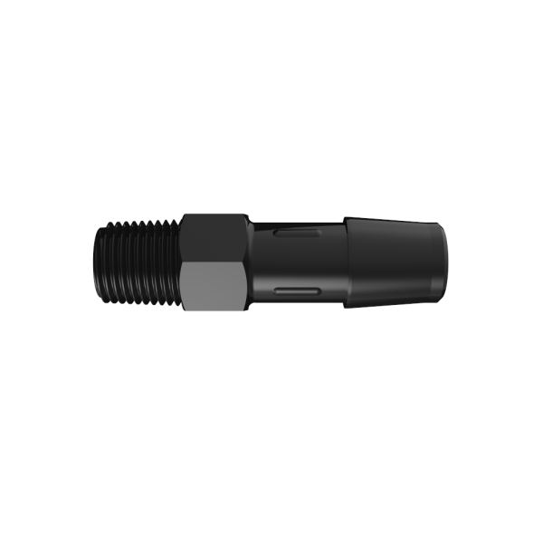 3/8" Tube ID x 1/8" NPT Black Nylon Threaded Adapter | U.S. Plastic Corp.