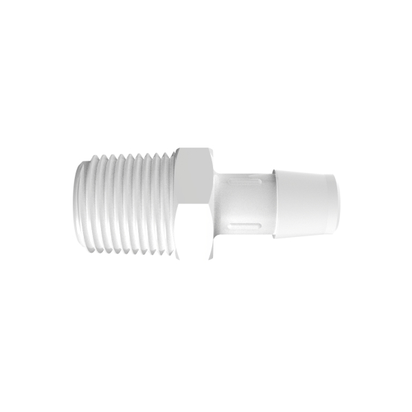 1/2" Tube ID x 1/2" NPT Natural Polypropylene Threaded Adapter | U.S ...