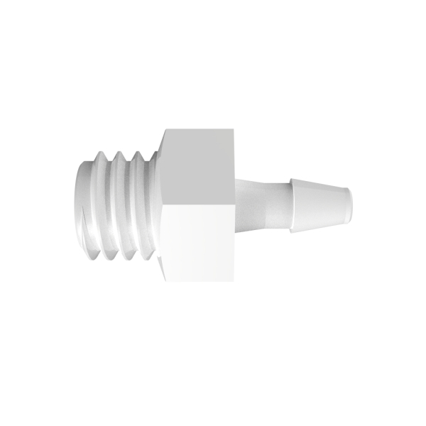 1/16" Tube ID x 10-32 UNF Thread Natural Polypropylene Threaded Adapter ...